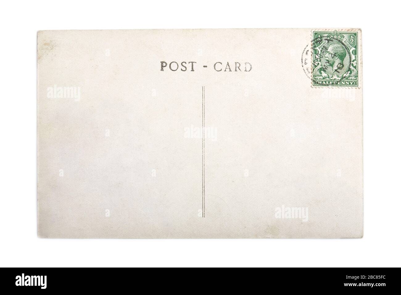 Vintage Blank Postcard on a white background Stock Photo - Alamy