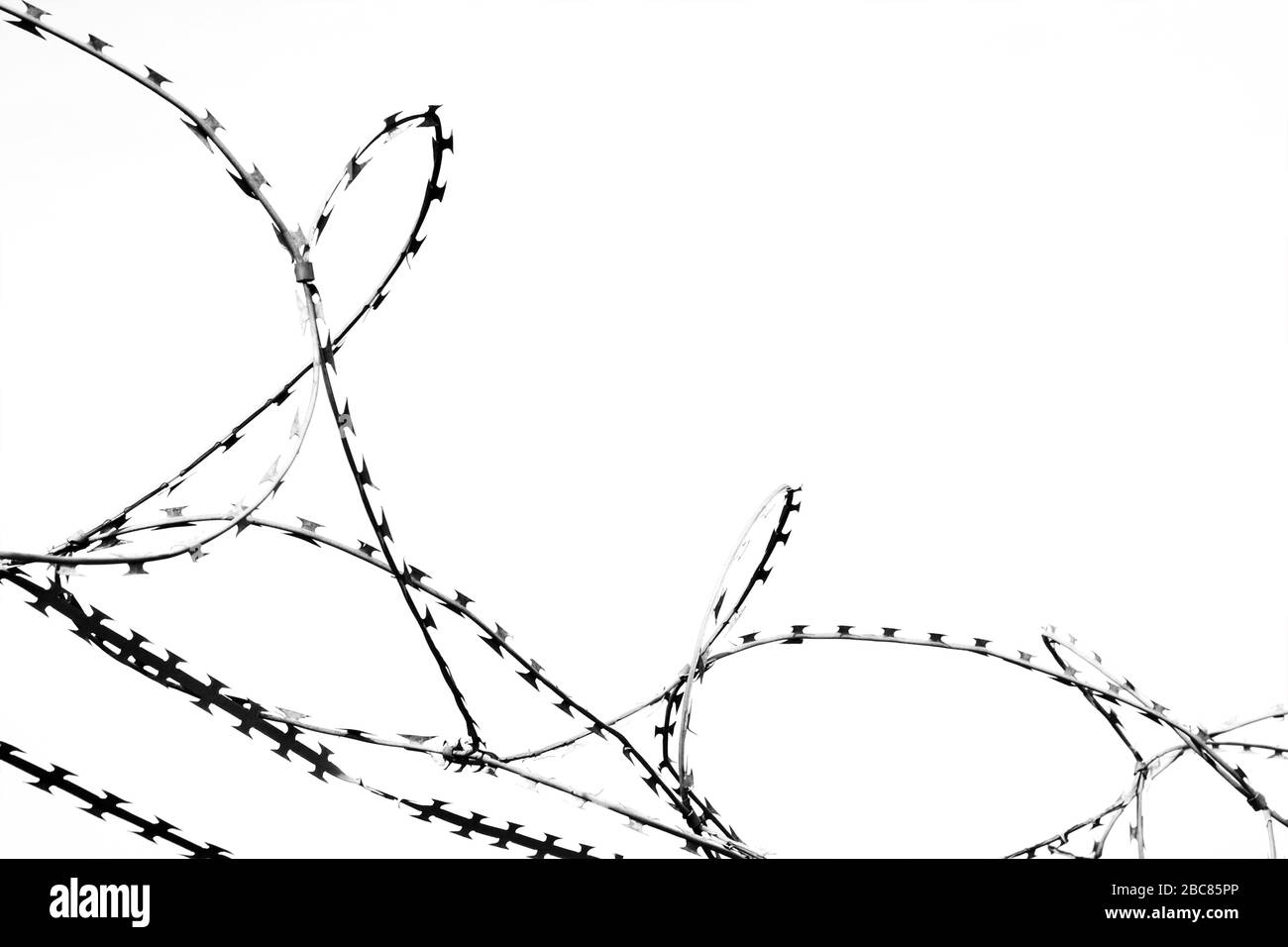 Razor Sharp Barbed Wire Stock Photo - Alamy
