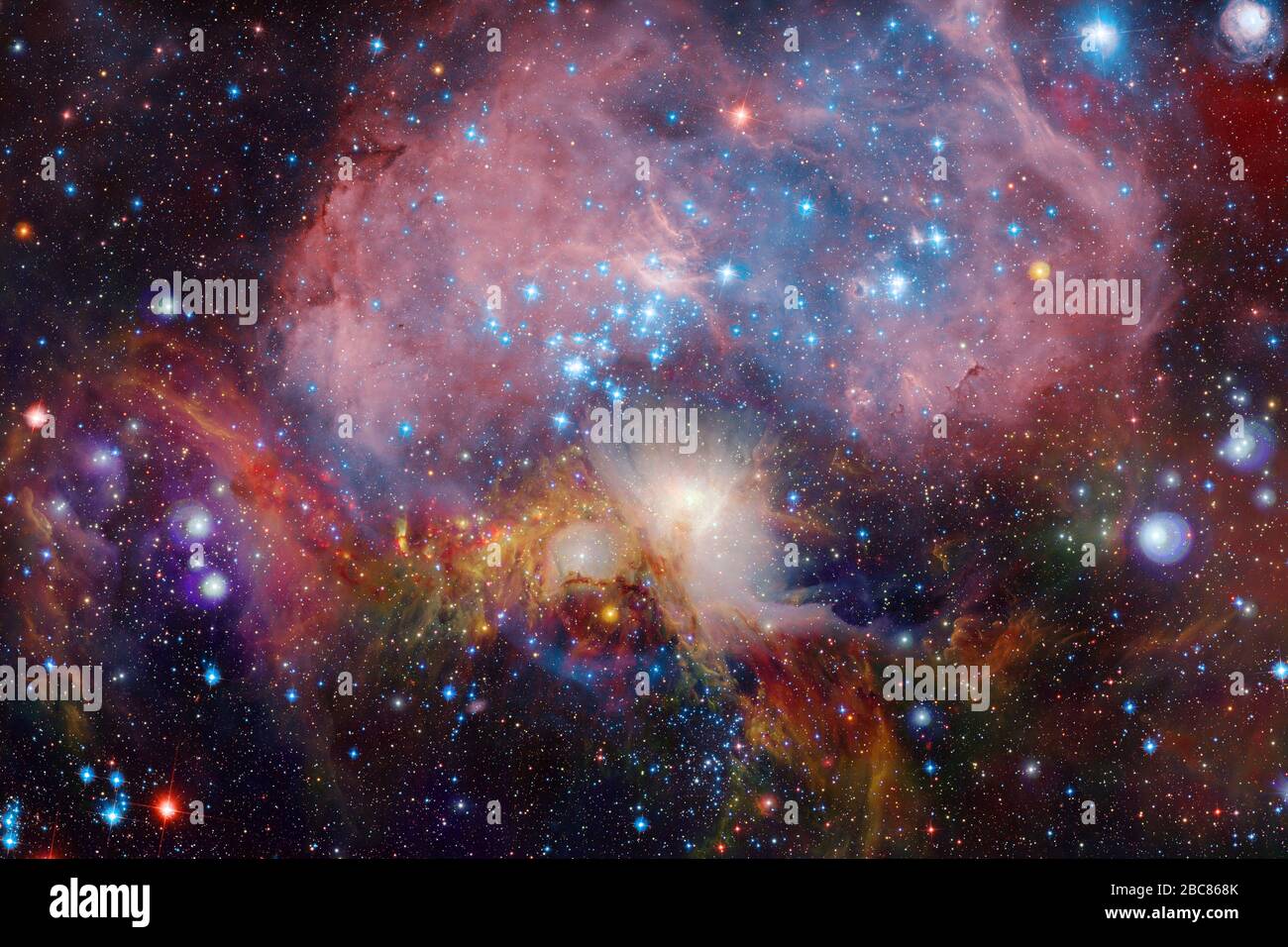 Nebulas, galaxies and stars in beautiful composition. Awesome print for ...