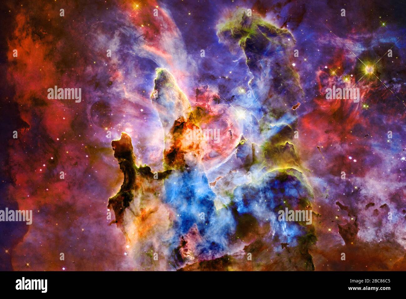 Universe scene with stars and galaxies in deep space showing the beauty ...