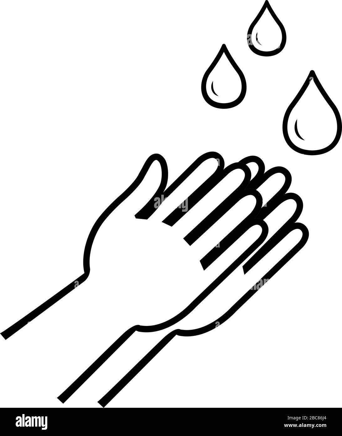 washing hands vector icon linear style sign wash hands symbol ...