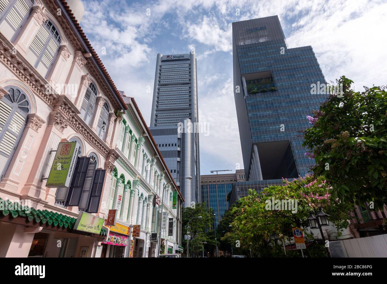 One George Street from Lor Telok, Singapore Stock Photo - Alamy