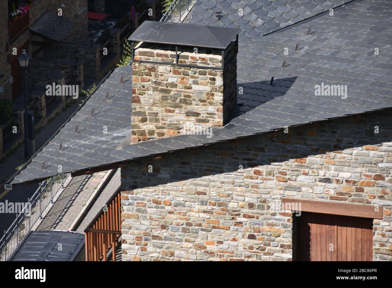 View of slate roof from cable car Stock Photo - Alamy
