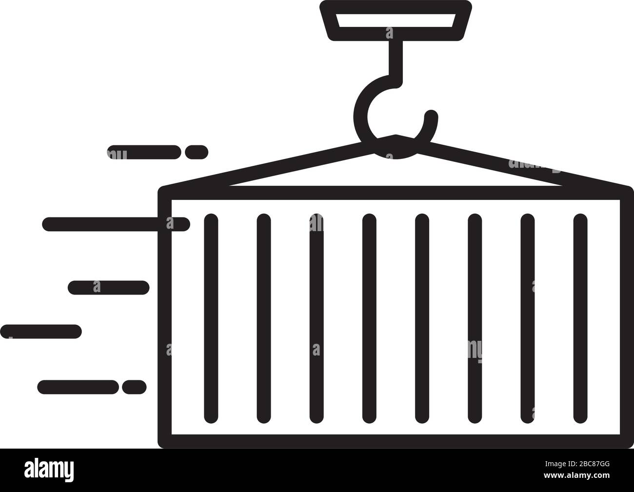 Crane with container line style icon vector design Stock Vector Image ...