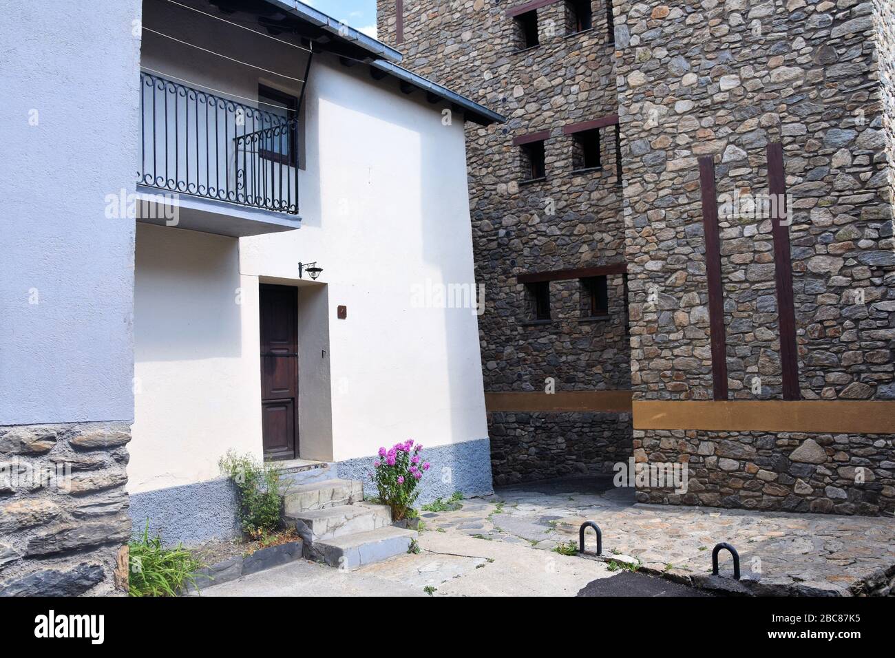 Old stone buildings in Pyrenean town Stock Photo - Alamy