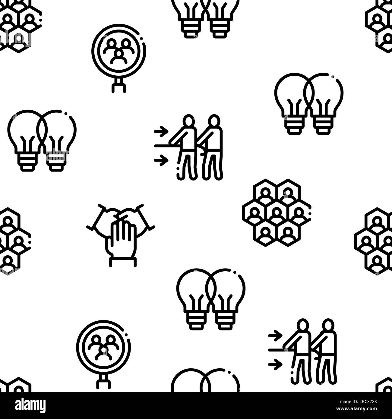 Collaboration Work Seamless Pattern Vector Stock Vector Image & Art - Alamy