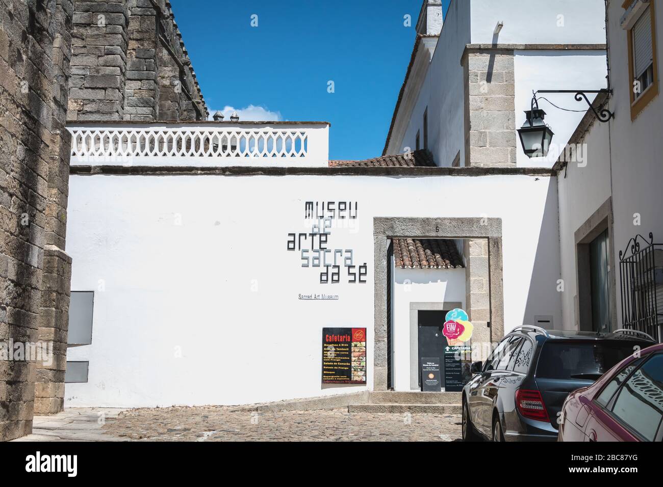 Evora, Portugal - May 5, 2018: View of the facade of the Sacred Art ...