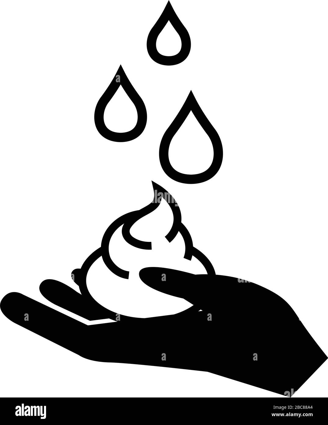 Hand washing vector icon hygiene symbol on white isolated Stock Vector ...