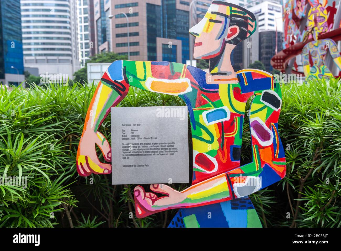 Momentum, by artist David Gerstein, painted steel, located in Raffles ...