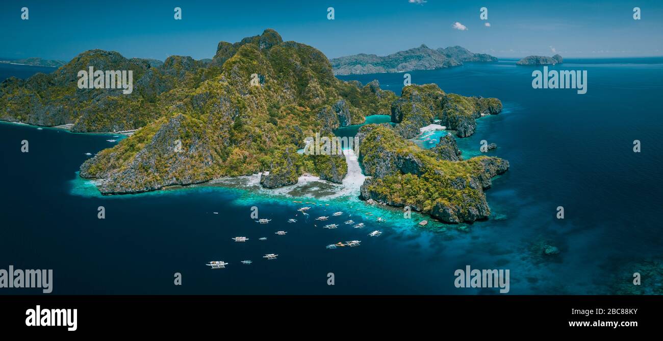 Palawan, Philippines aerial panorama natural scenery of tropical ...