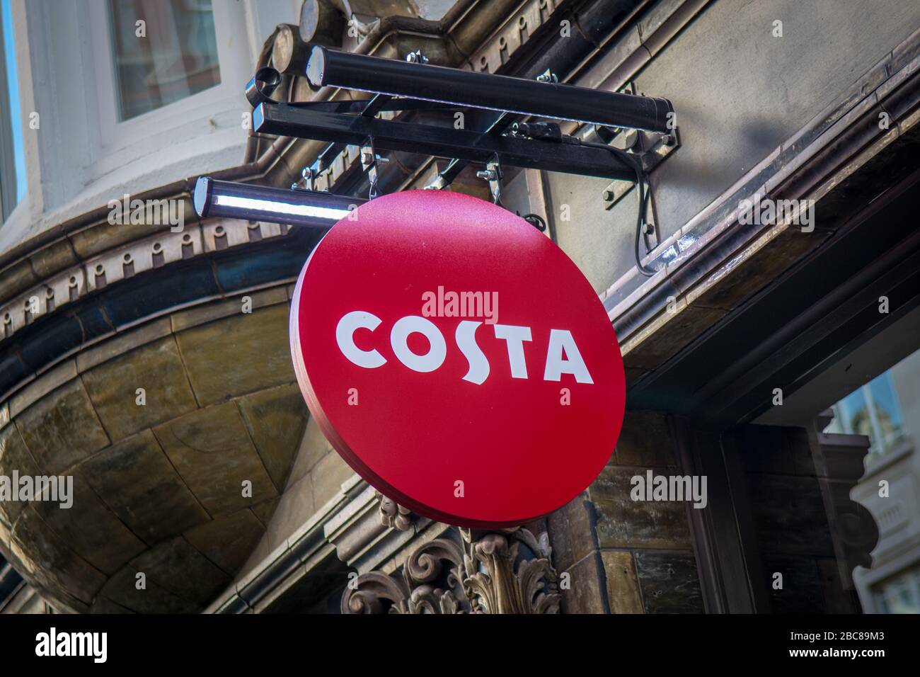 Costa Coffee- British high street coffee shop chain- exterior logo ...