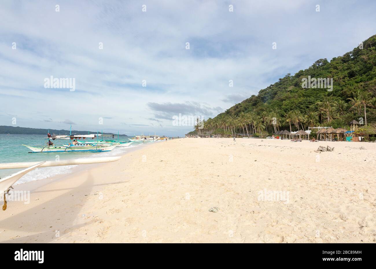 Boracay Island beautiful beach puka shell beach, Philippines Stock ...