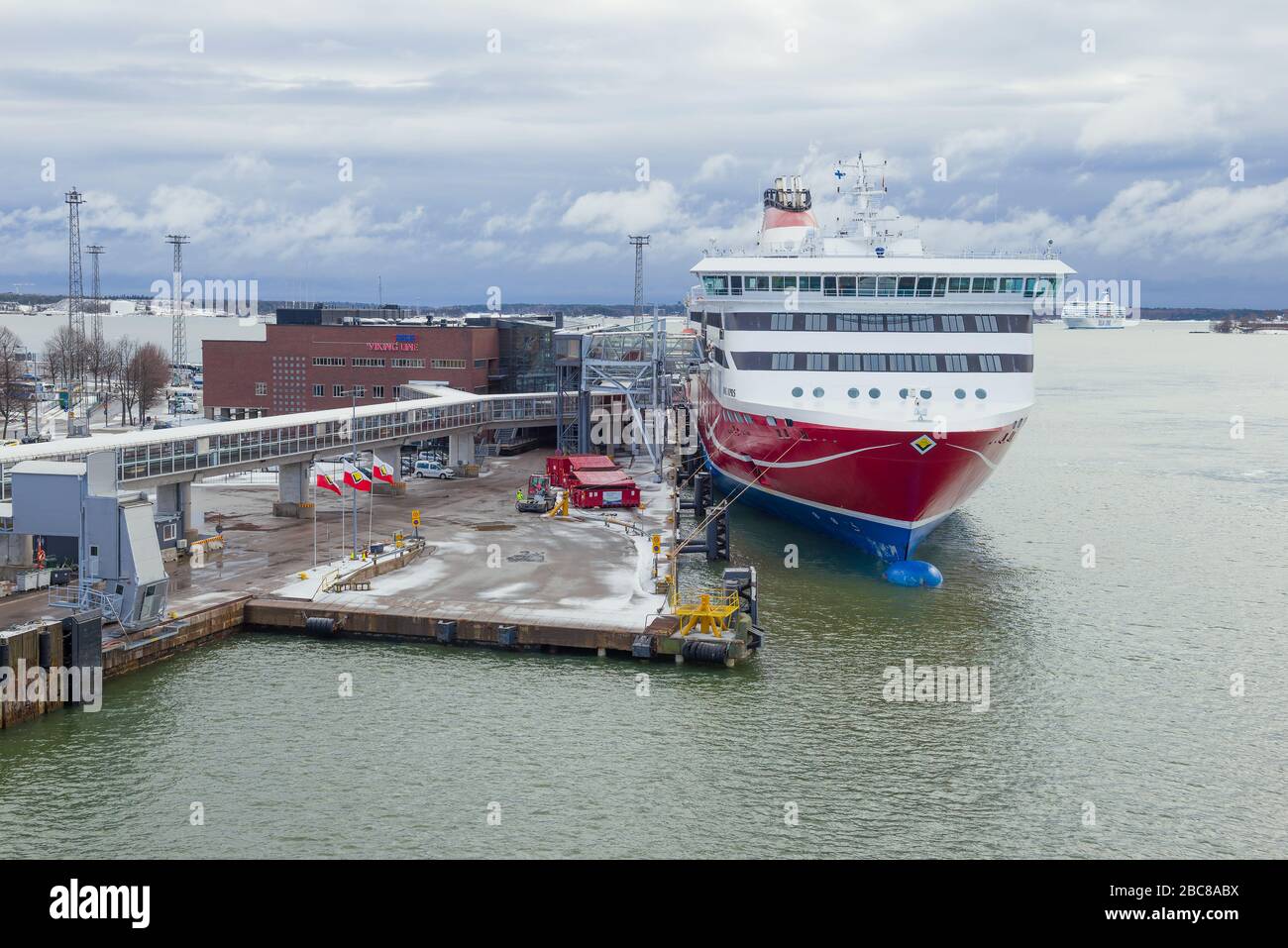 HELSINKI, FINLAND - MARCH 10, 2019: Modern Viking XPRS cruise ferry at ...