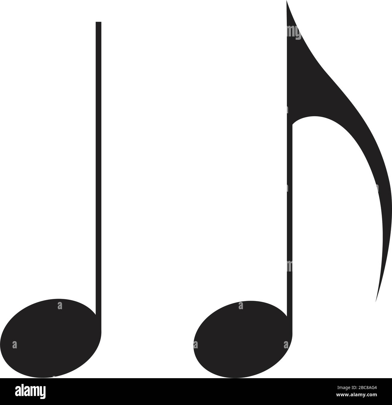 Music note icon song melody vector flat isolated on white background ...
