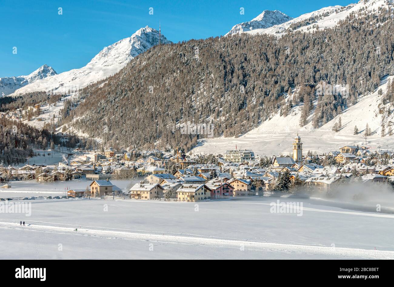 Celerina village in the snow hi-res stock photography and images - Alamy