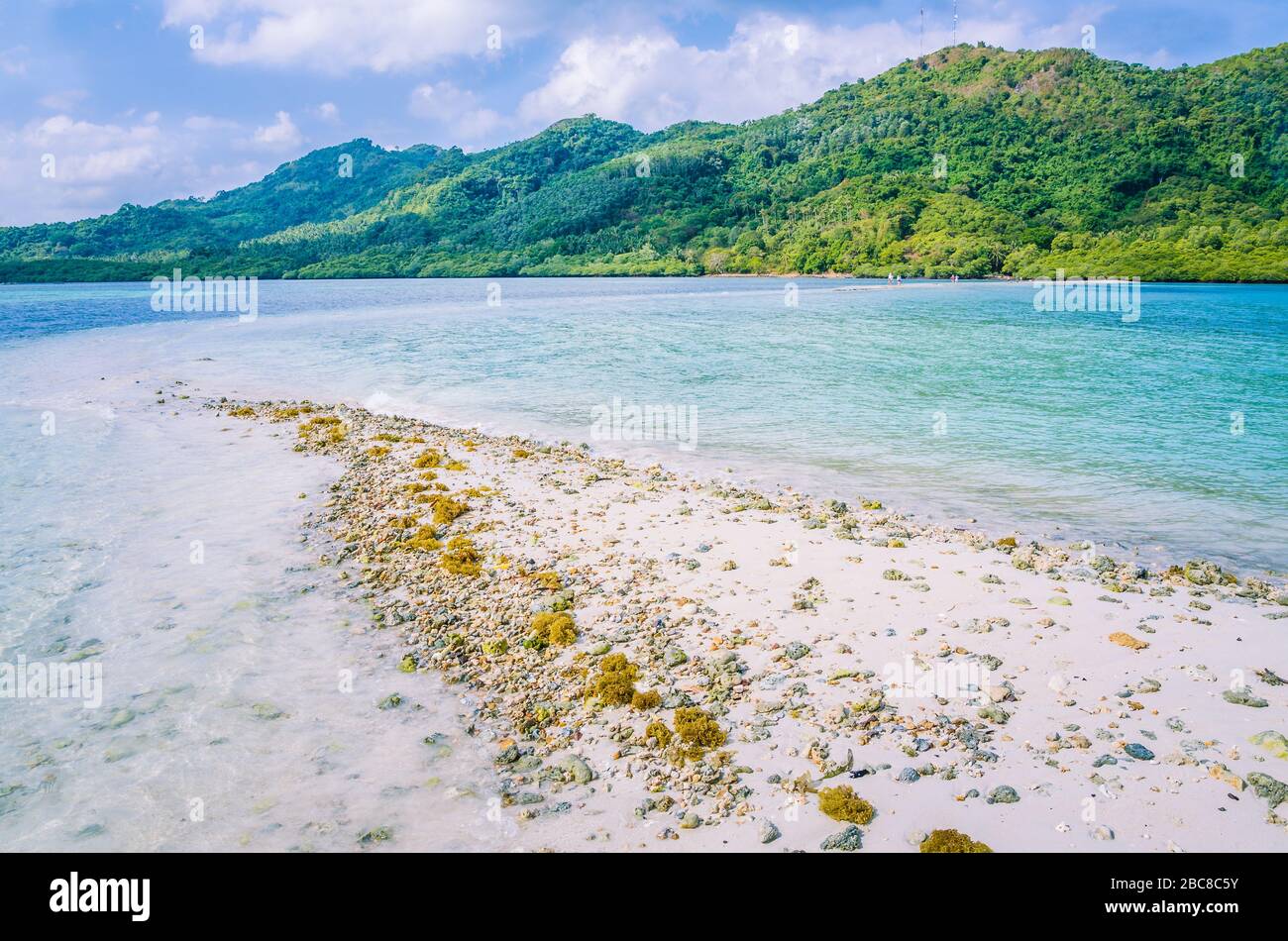 Sandy bank with clear blue water near El Nido, Philippines Stock Photo ...