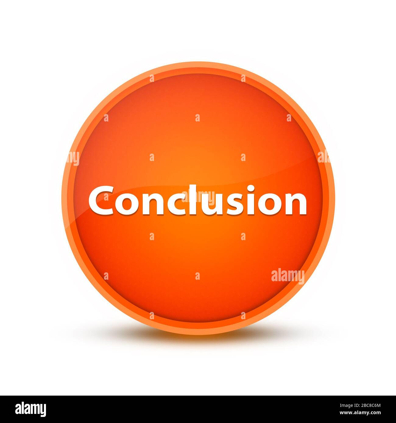 Conclusion isolated on special orange round button abstract ...