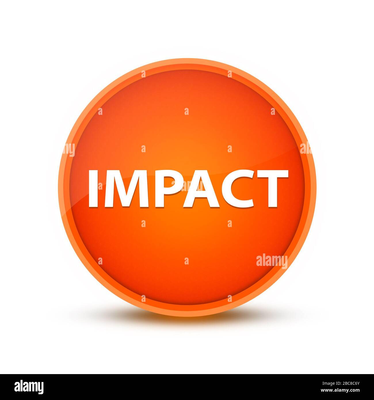 Impact isolated on special orange round button abstract illustration ...