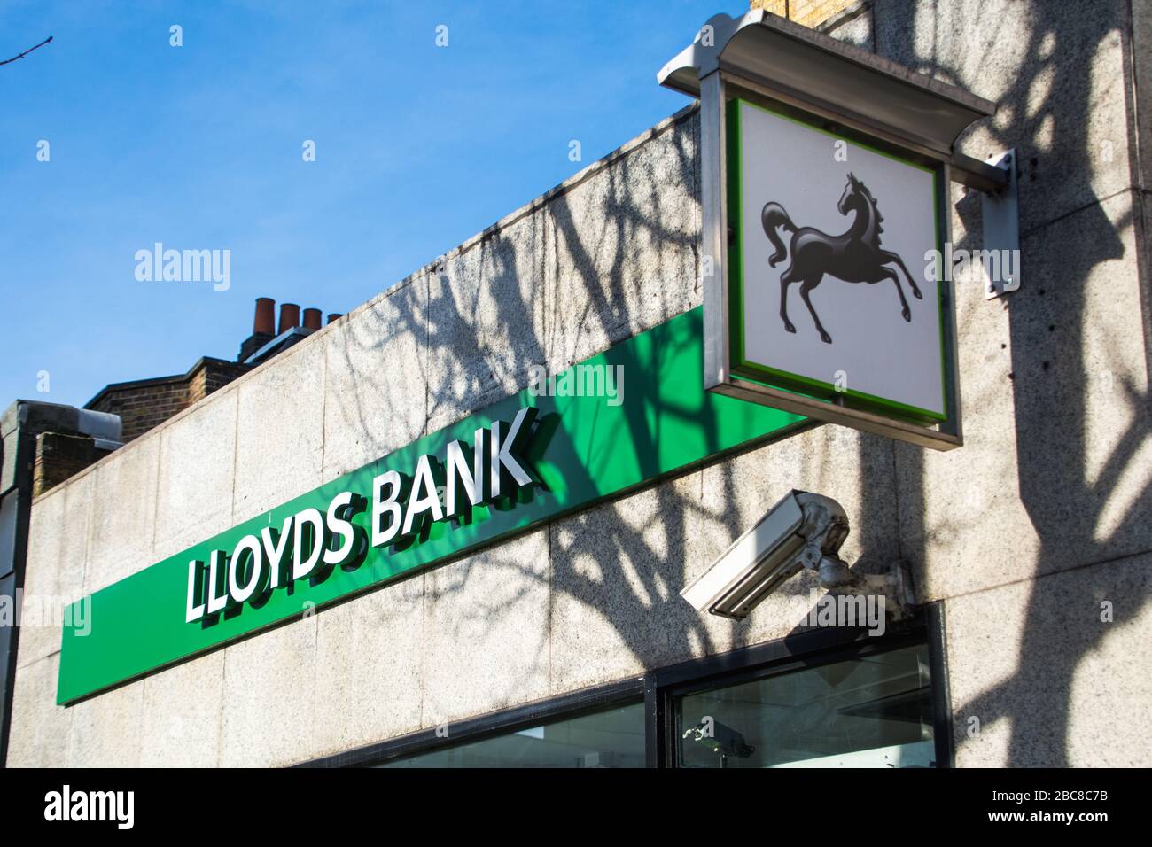 Lloyds- British high street bank branch, exterior logo / signage ...