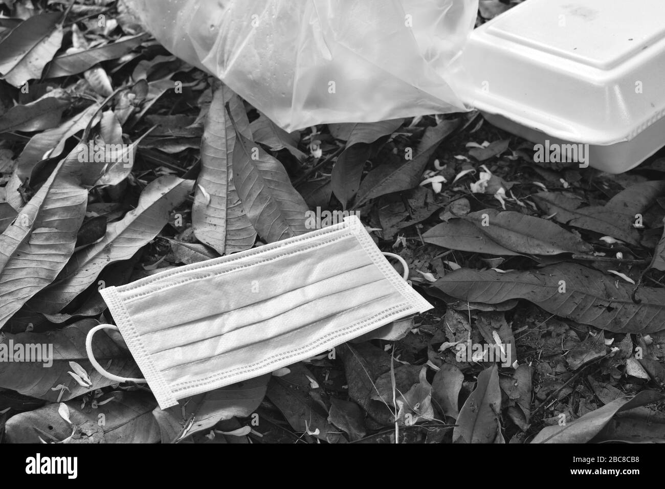 hygienic mask for protection nose and mouth and plastic bag with foam ...