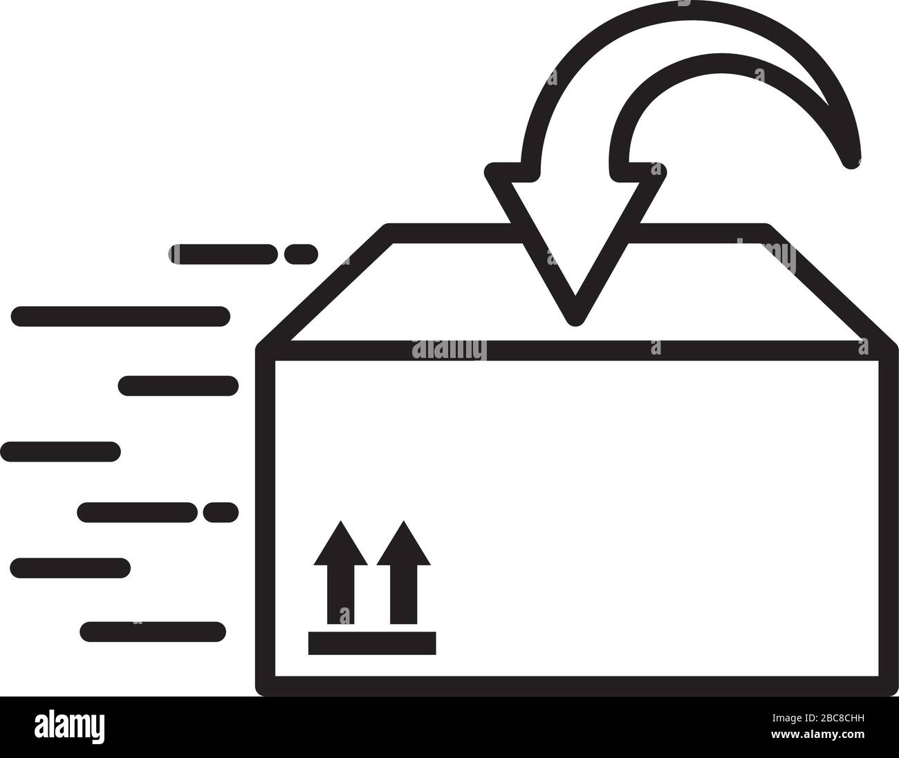 Delivery box and arrow line style icon vector design Stock Vector Image ...