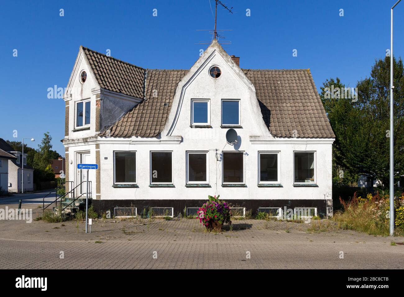 Vacant house in small Danish village; Thorshoej, Vendsyssel, Denmark ...