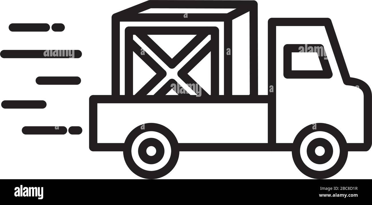 Delivery box icon over Black and White Stock Photos & Images - Alamy