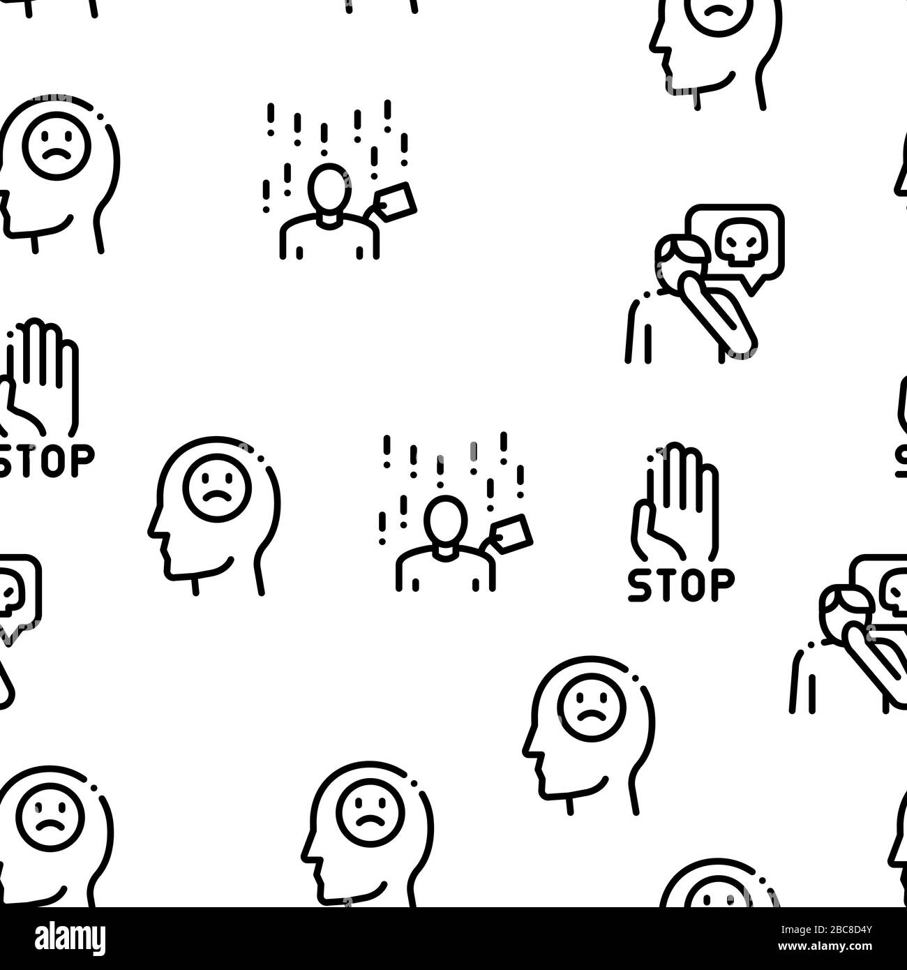 Bullying Aggression Seamless Pattern Vector Stock Vector Image & Art ...