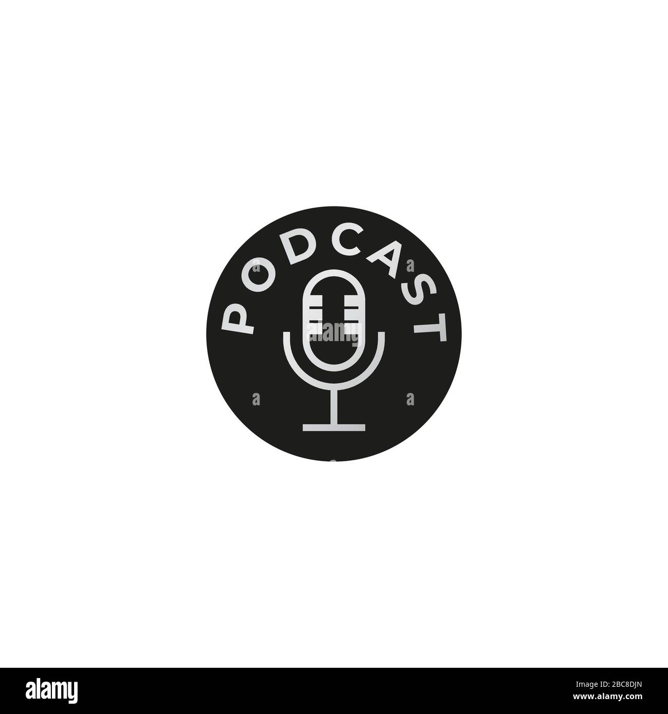 Minimal Podcast logo design template isolated on white background ...