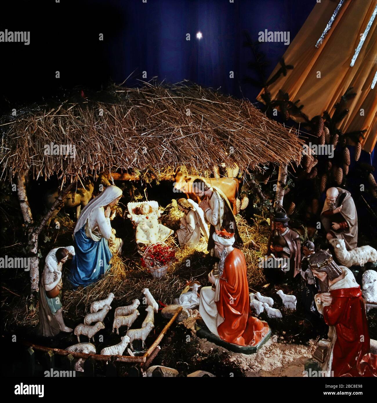 Nativity scene in Krakow church, Poland, Europe Stock Photo - Alamy