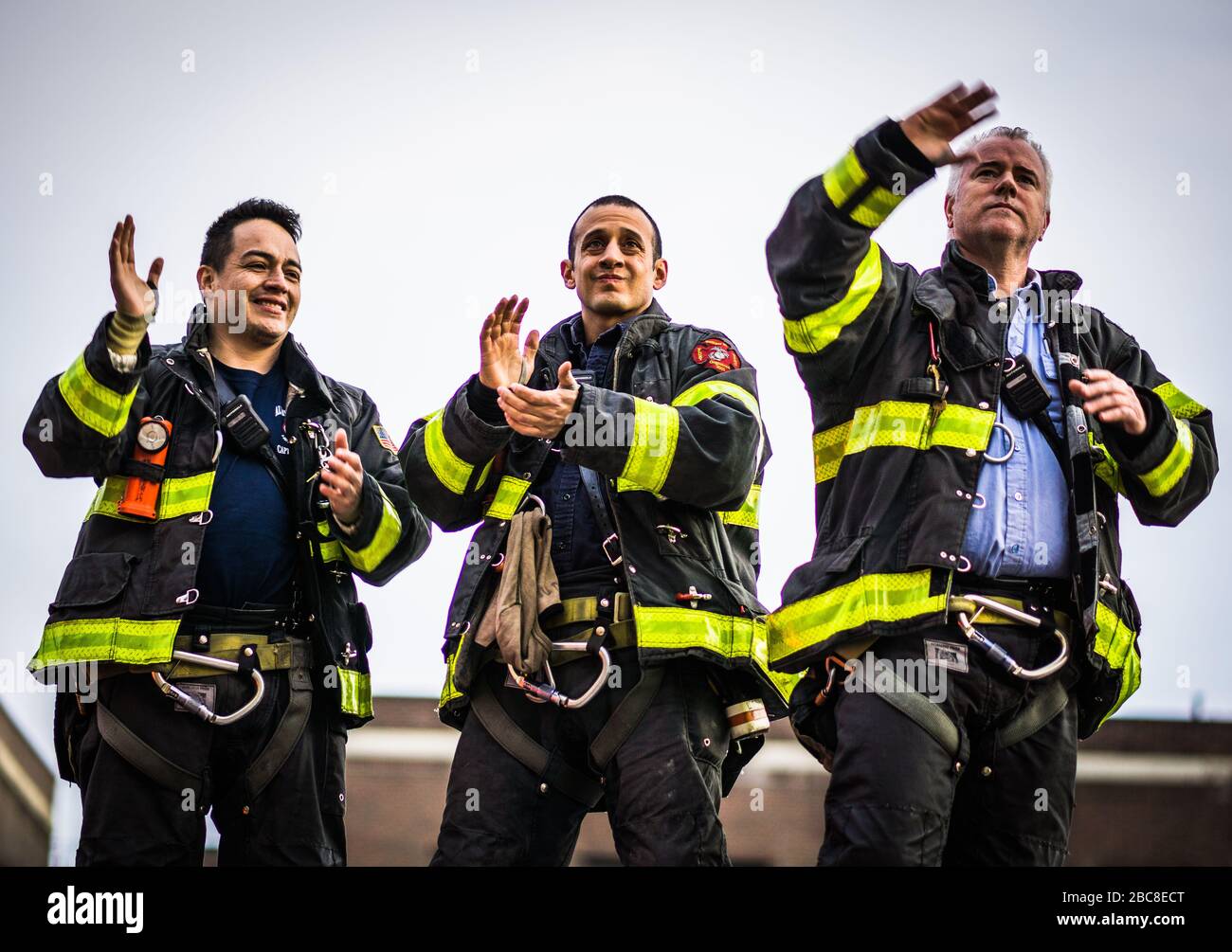 New York City firemen show their appreciation for healthcare workers in ...