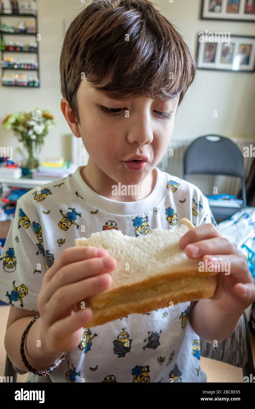 Boy Eating Sandwich High Resolution Stock Photography and Images - Alamy