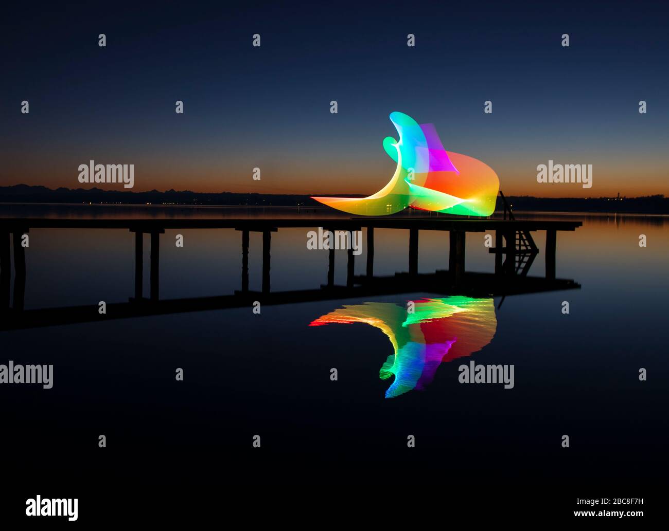 illuminated Arc over Lake Ammer Stock Photo - Alamy