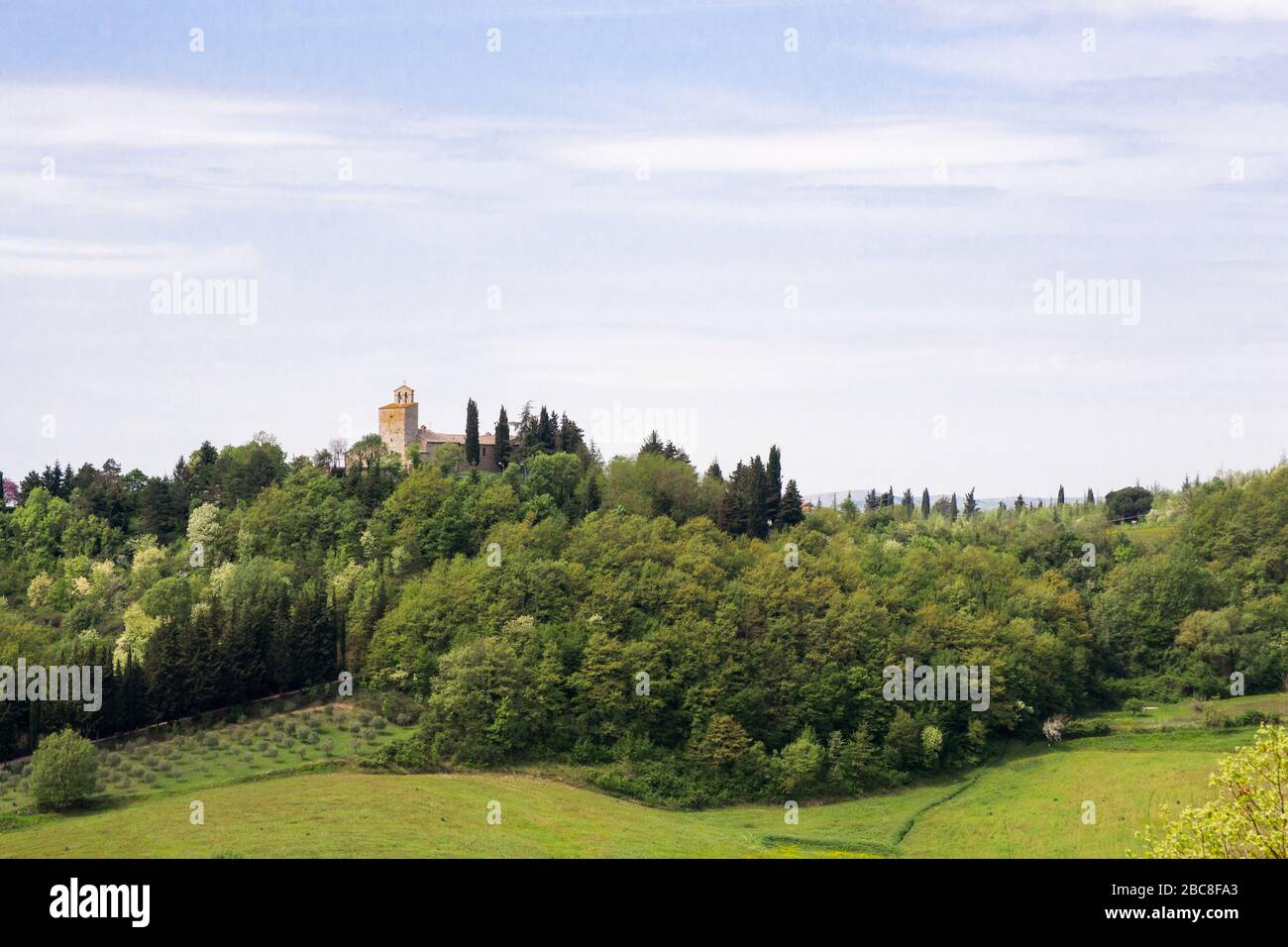 Nice landscape view of therural lands Umbria in central Italy with an ...