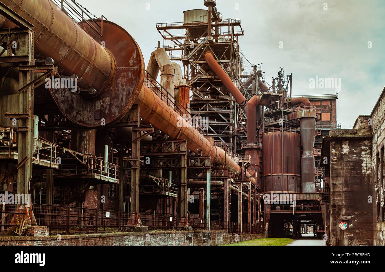 Landscape park Duisburg Nord industrial culture Germany Ruhr area Stock ...