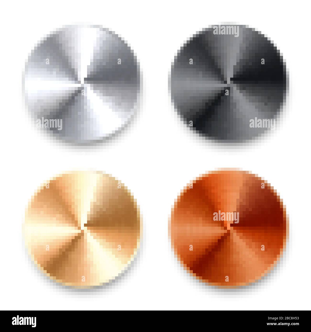 Realistic metal chrome button. Silver steel volume control knob ...