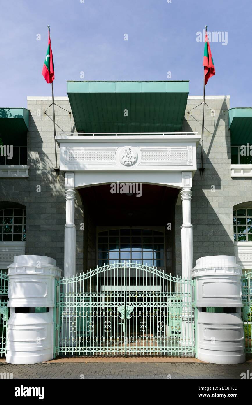 Entrance gate to The President's Office, Male, Maldives, Asia Stock ...