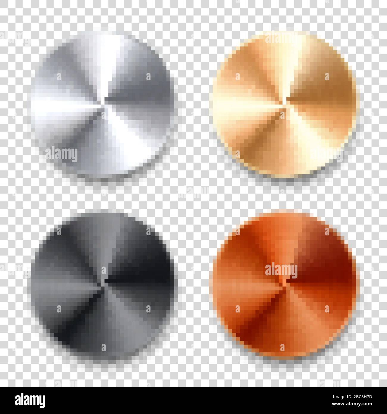 Realistic metal chrome button. Silver steel volume control knob ...