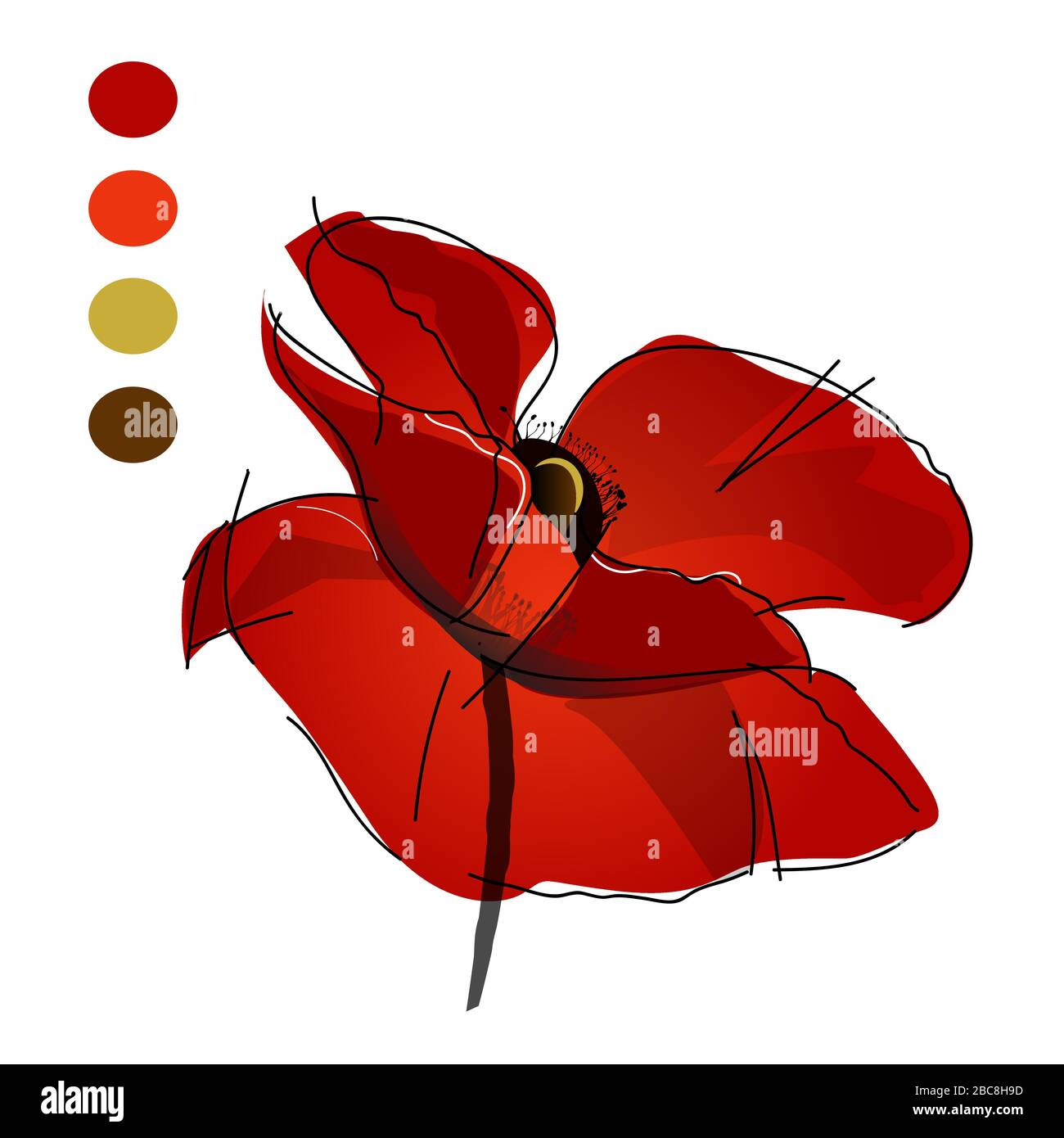 Flower on war memorial Stock Vector Images - Alamy