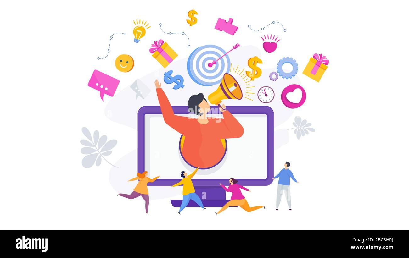 Megaphone target audience icon Stock Vector Images - Alamy