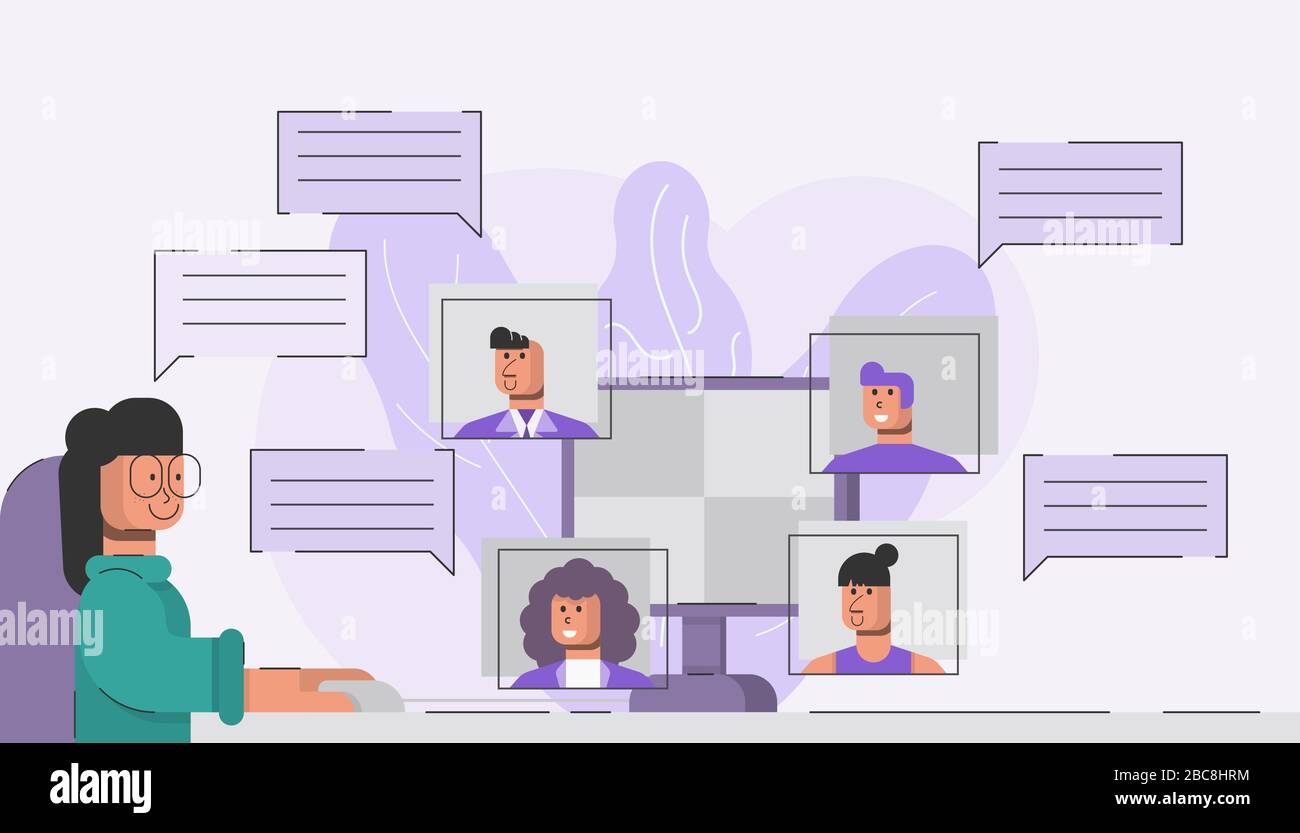 Colleagues using computer Stock Vector Images - Alamy