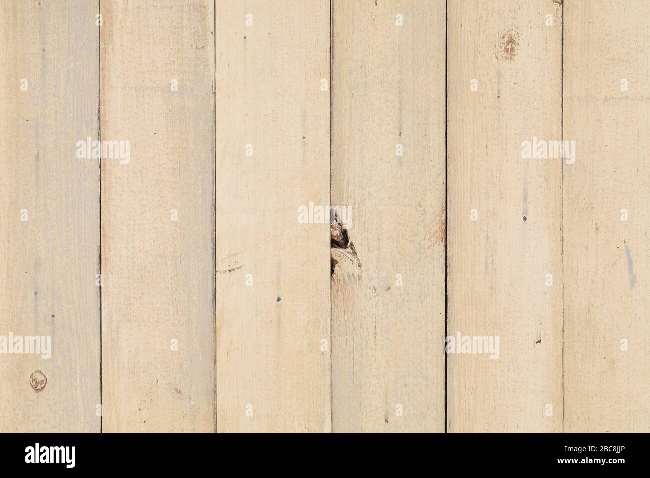 Close up of cream rustic wall made of old wood table planks texture ...