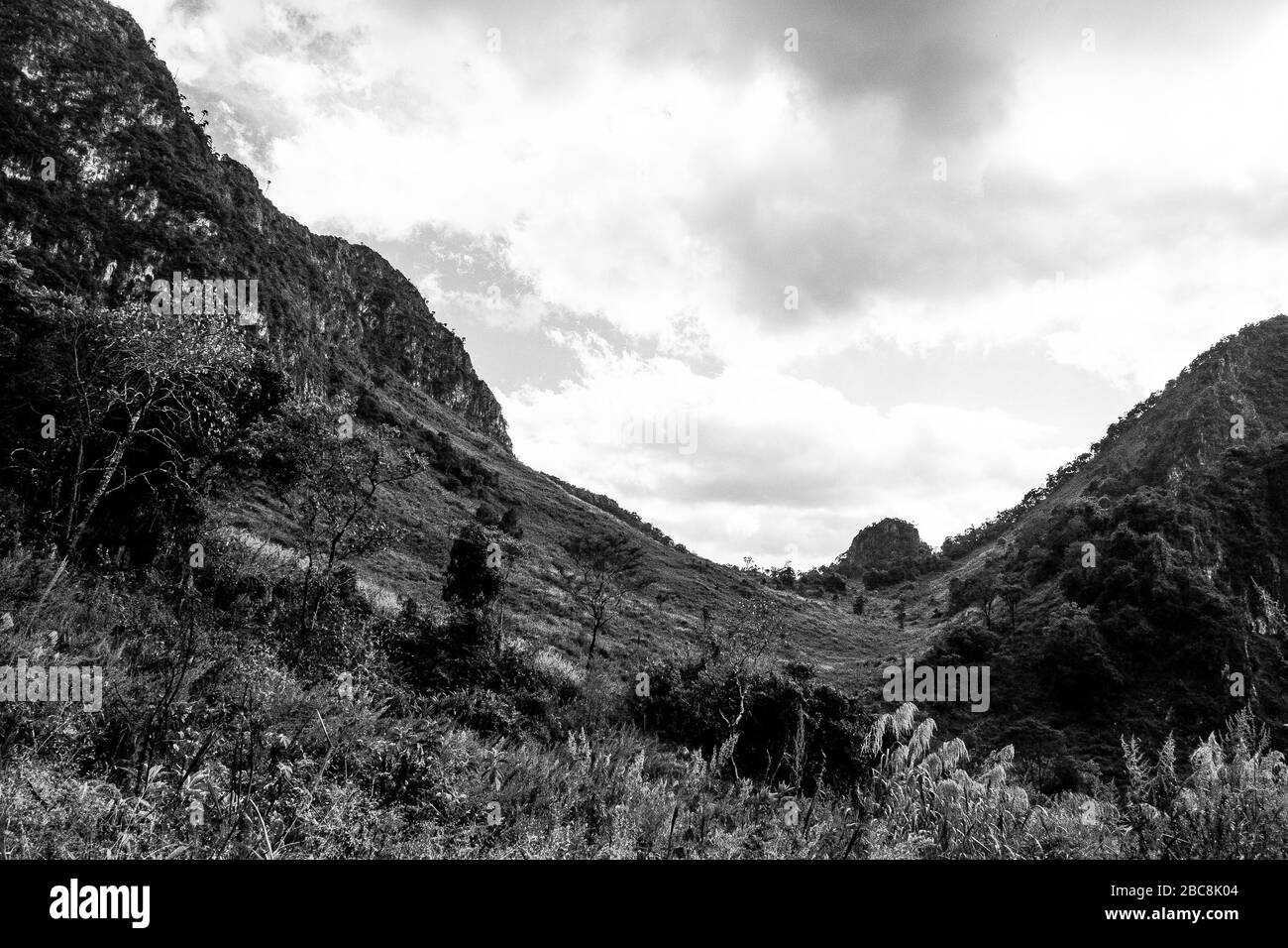 Rocky mountain valley green Black and White Stock Photos & Images - Alamy