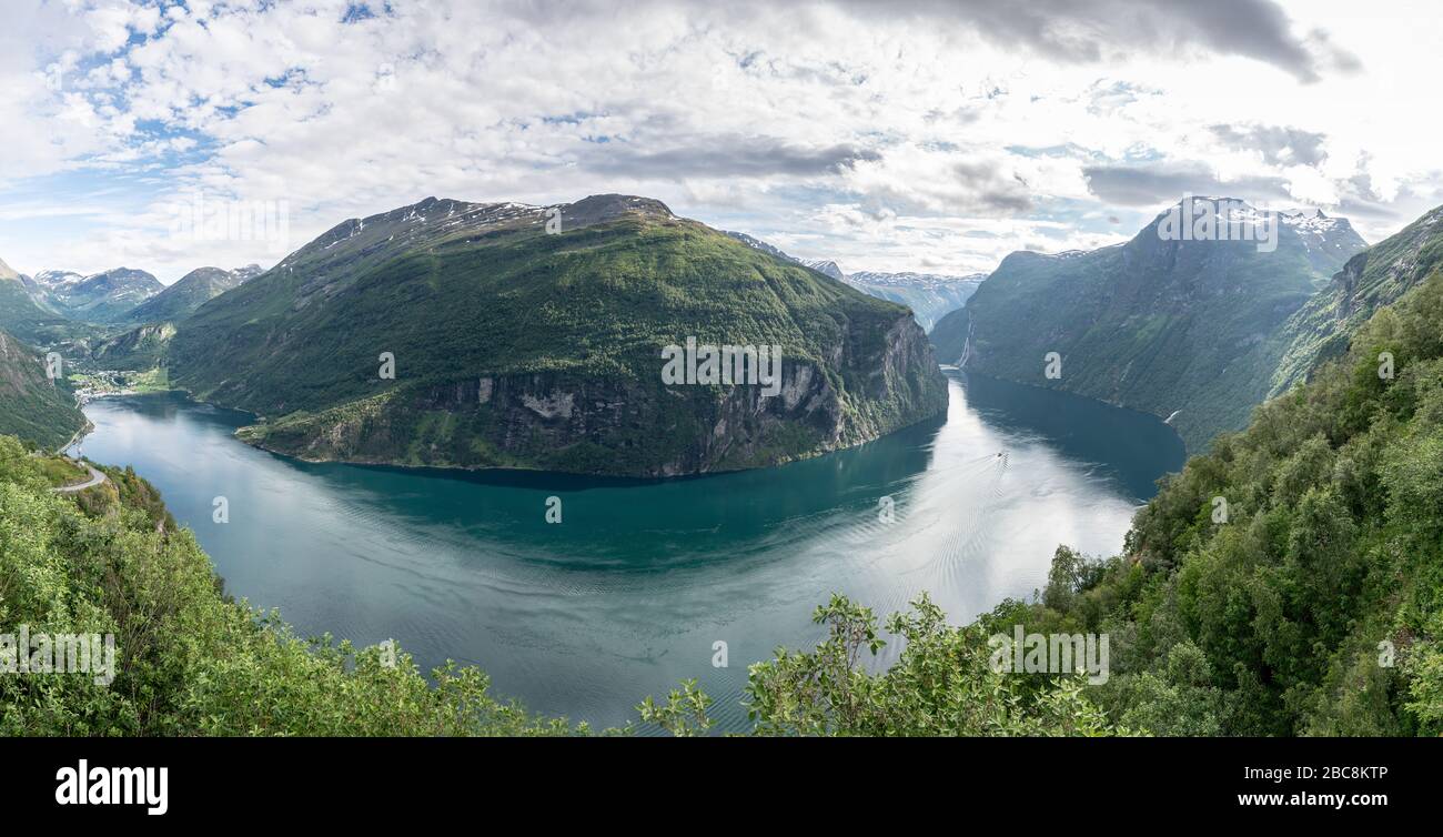 the beautiful geiranger fjord, norway, panorama Stock Photo - Alamy