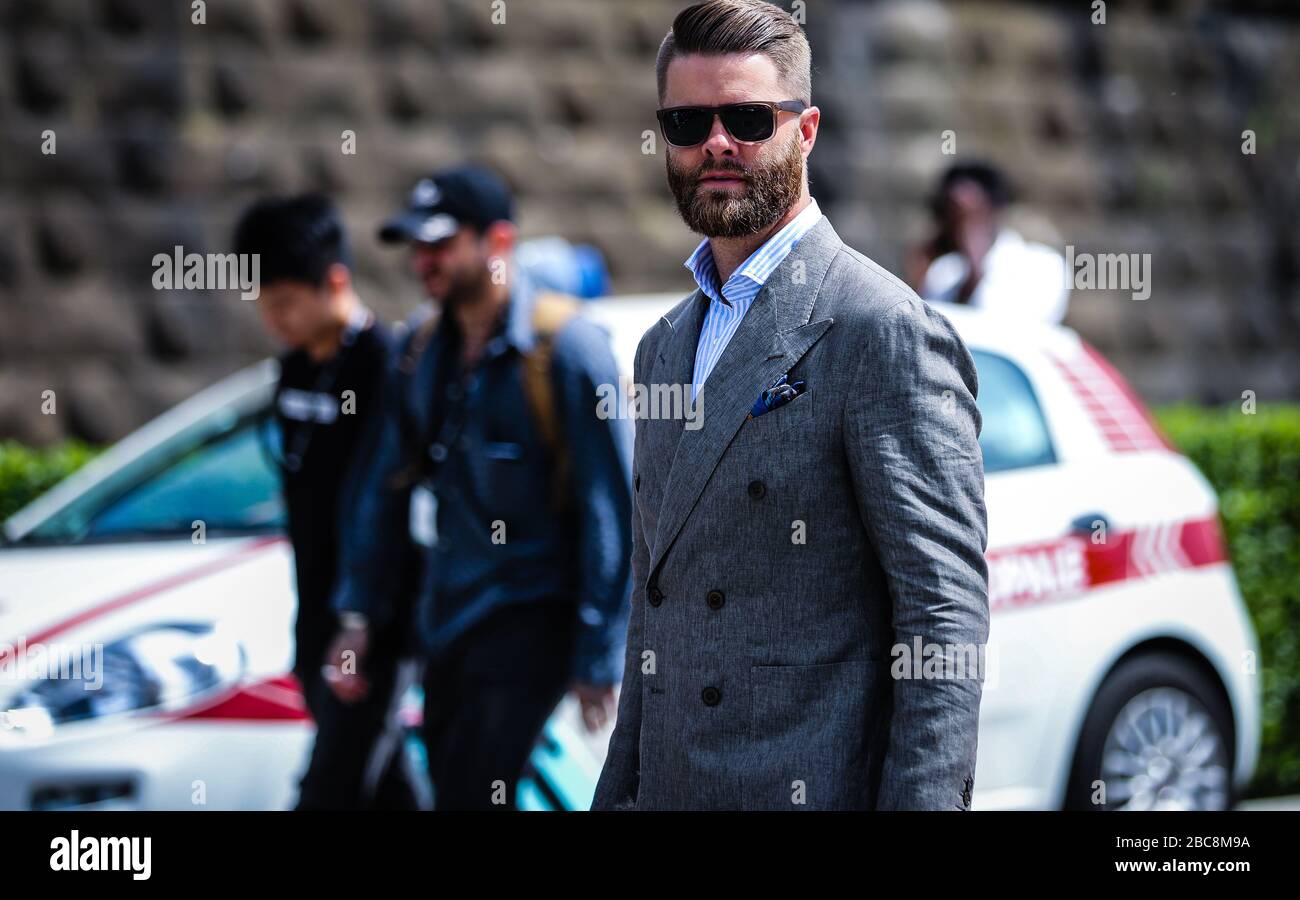 FLORENCE, Italy- June 12 2019: Jason Yeats on the street during the ...