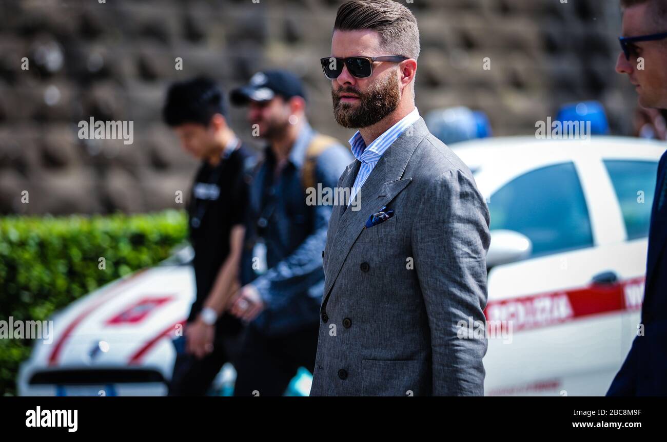 FLORENCE, Italy- June 12 2019: Jason Yeats on the street during the ...