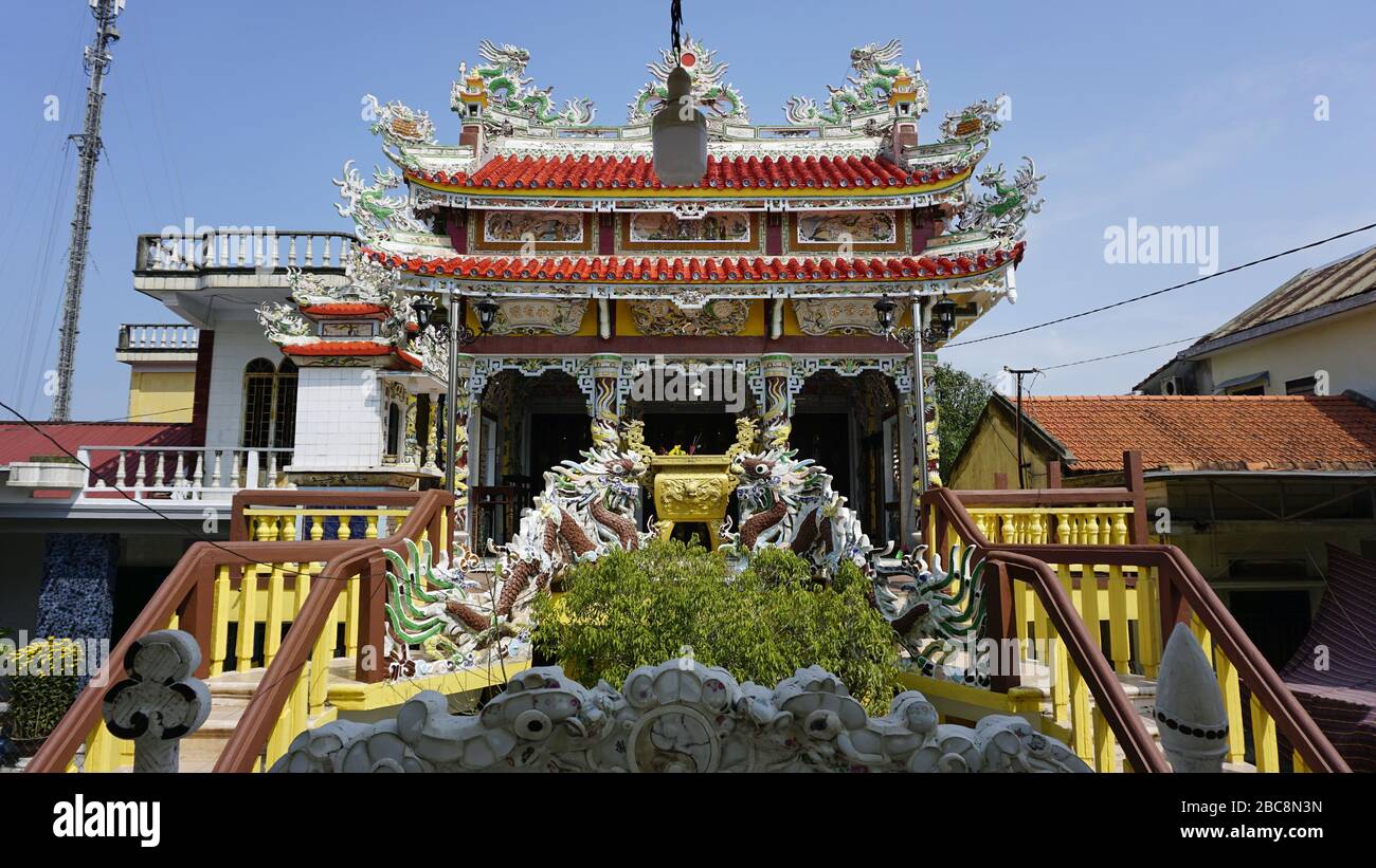 colorful chinese temple in hue in vietnam Stock Photo - Alamy