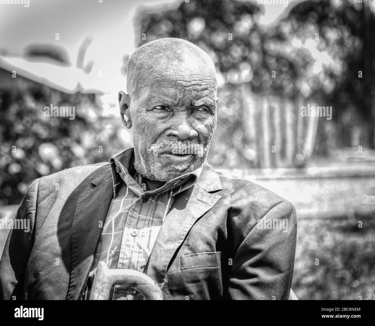 Old man grandfather smile Black and White Stock Photos & Images - Alamy