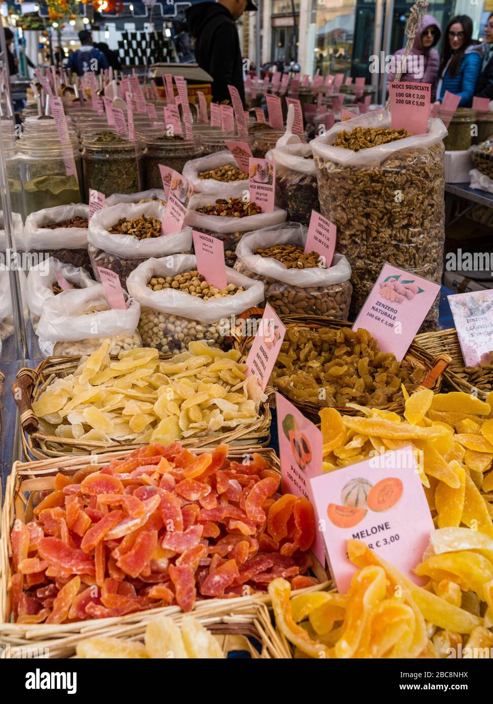 Dried fruits on the market in Naples Stock Photo - Alamy