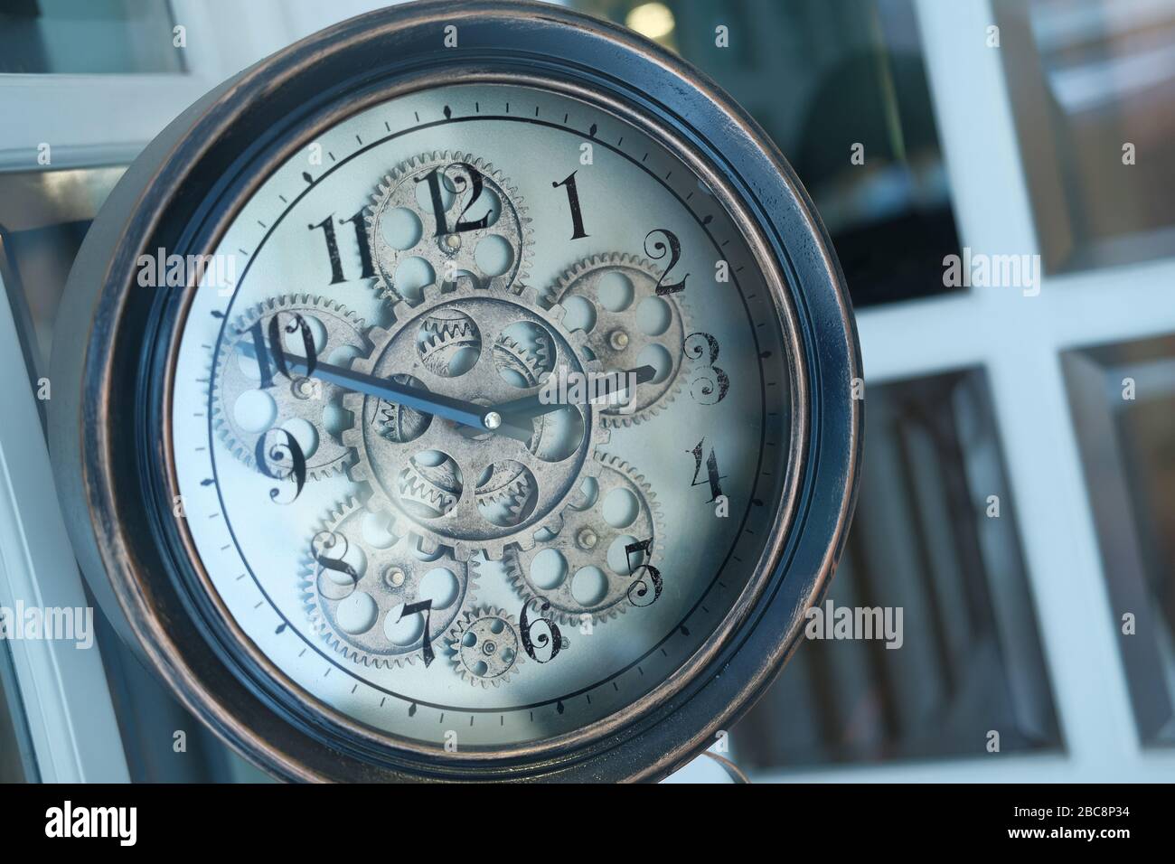 classic clock with moving pointer, close up Stock Photo - Alamy